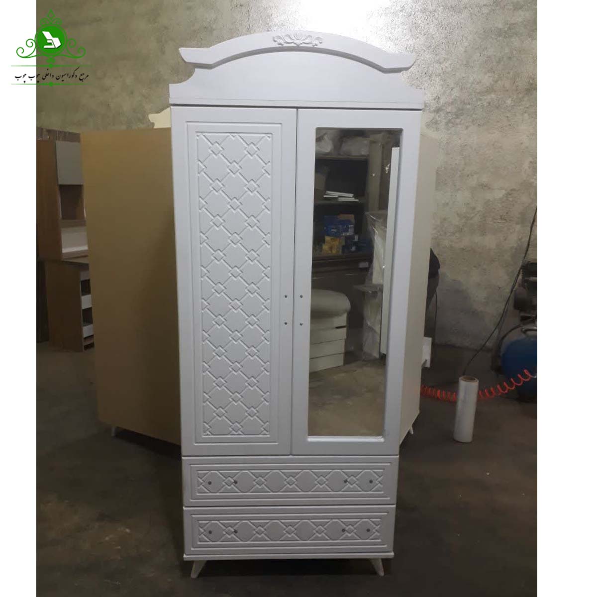 کمد لباس مدل روژان ویترین دار | فروشگاه اینترنتی چوب چوب